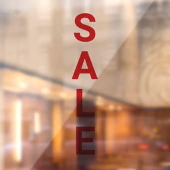 Huge Bold Red Retail Store Sale Vinyl Glass Window Cling | Zazzle