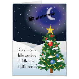Huge Greeting Cards: Big Christmas Tree Scene Card | Zazzle