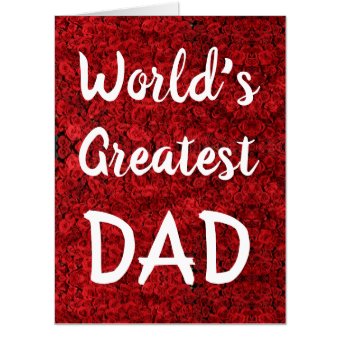 Huge Happy Father's Day Card Red Roses Floral | Zazzle