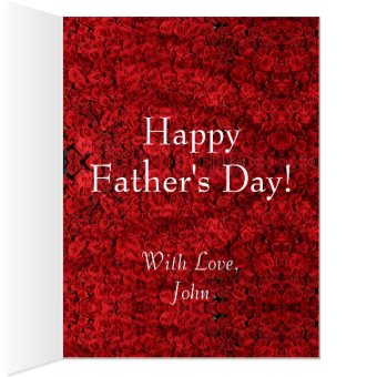 Huge Happy Father's Day Card Red Roses Floral | Zazzle