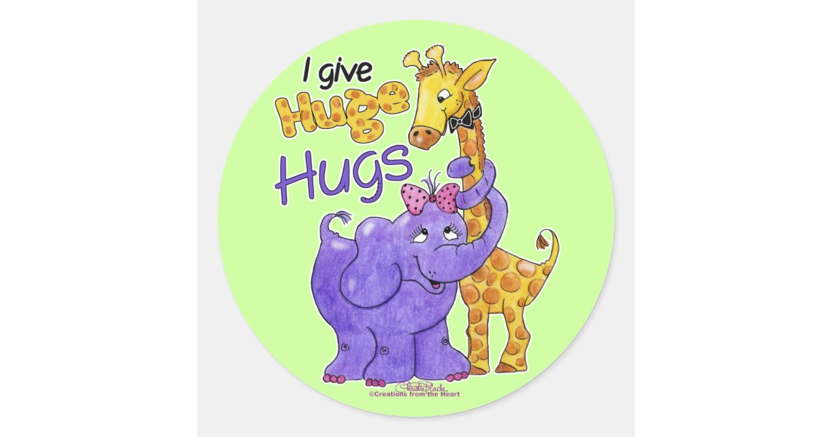 Huge Hugs Classic Round Sticker | Zazzle