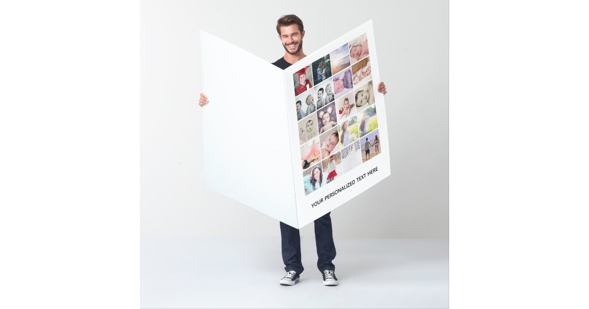 Huge Personalized One Of A Kind Photo Collage Card | Zazzle