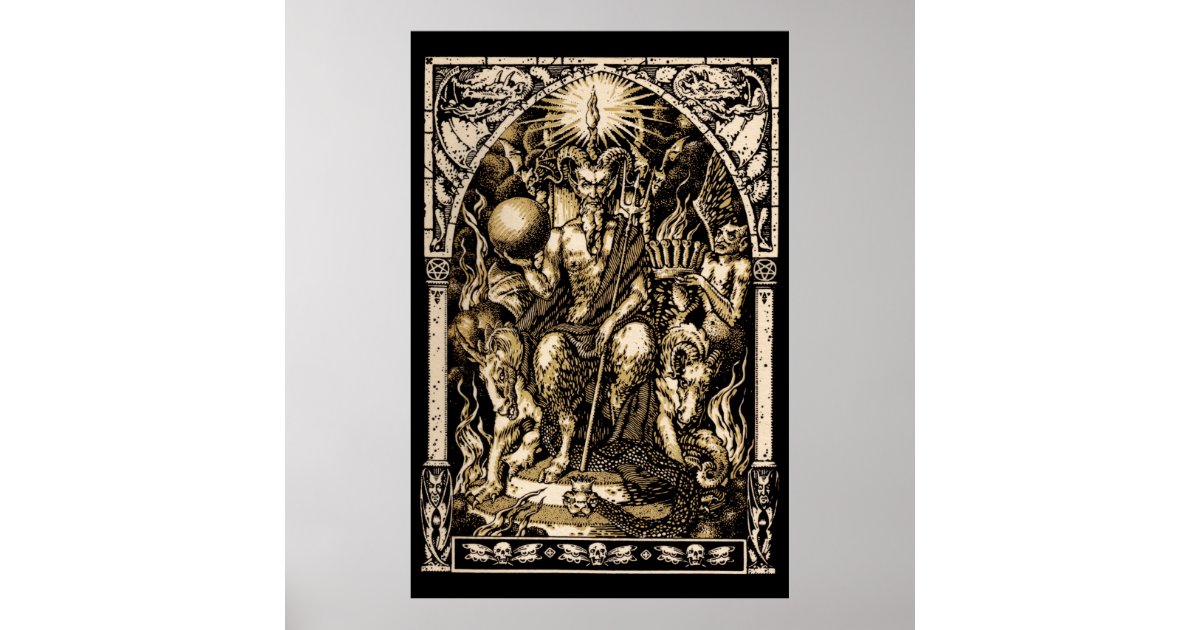 HUGE Satan Enthroned wall art 40x60 | Zazzle