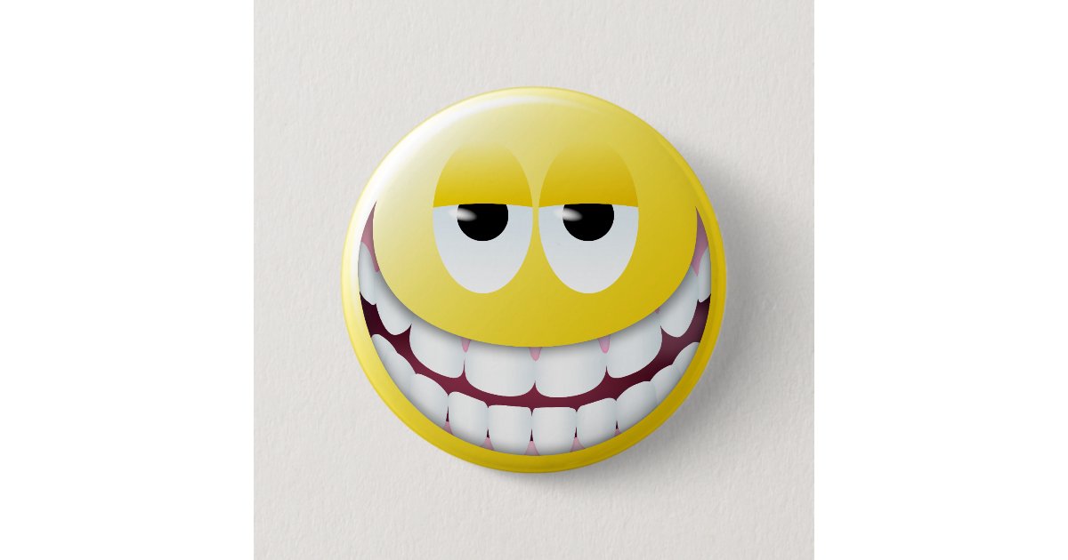 Huge Smile Face Pinback Button | Zazzle