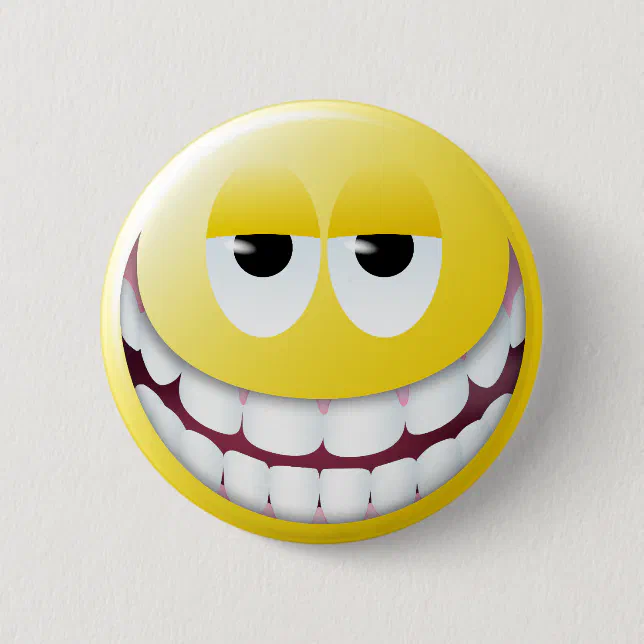 Huge Smile Face Pinback Button | Zazzle