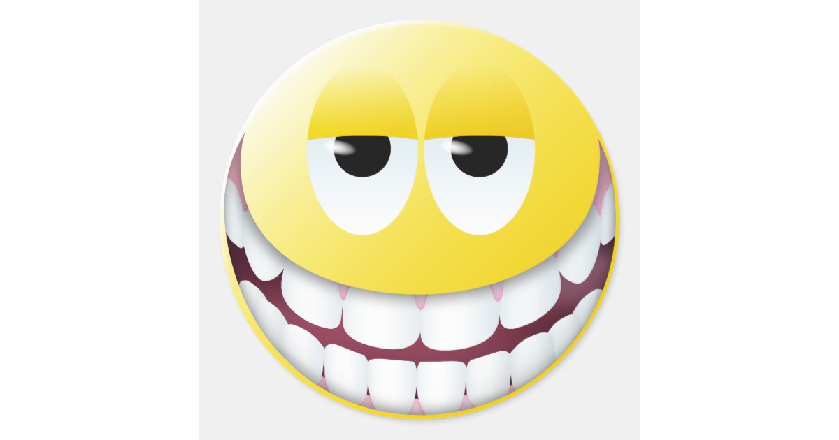 Huge Smile Smiley Face Classic Round Sticker | Zazzle
