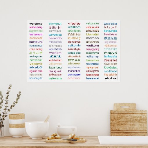 HUGE Welcome in 80 Languages Poster - 5 sizes! | Zazzle