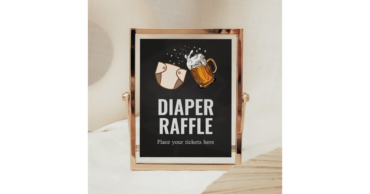 Huggies and Chuggies Baby Shower Diaper Raffle Poster | Zazzle