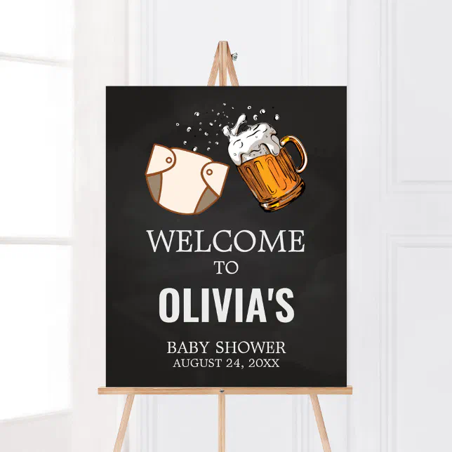 Huggies and Chuggies Baby Shower Welcome Poster | Zazzle