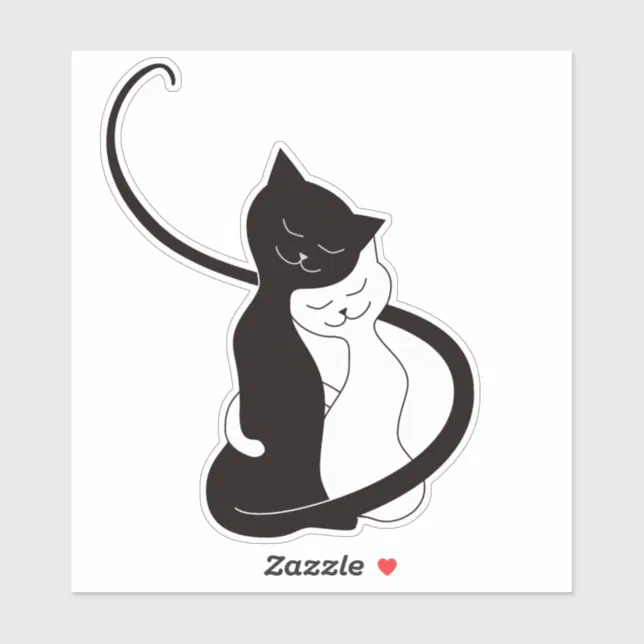 Hugging Love Cats Sticker | Zazzle