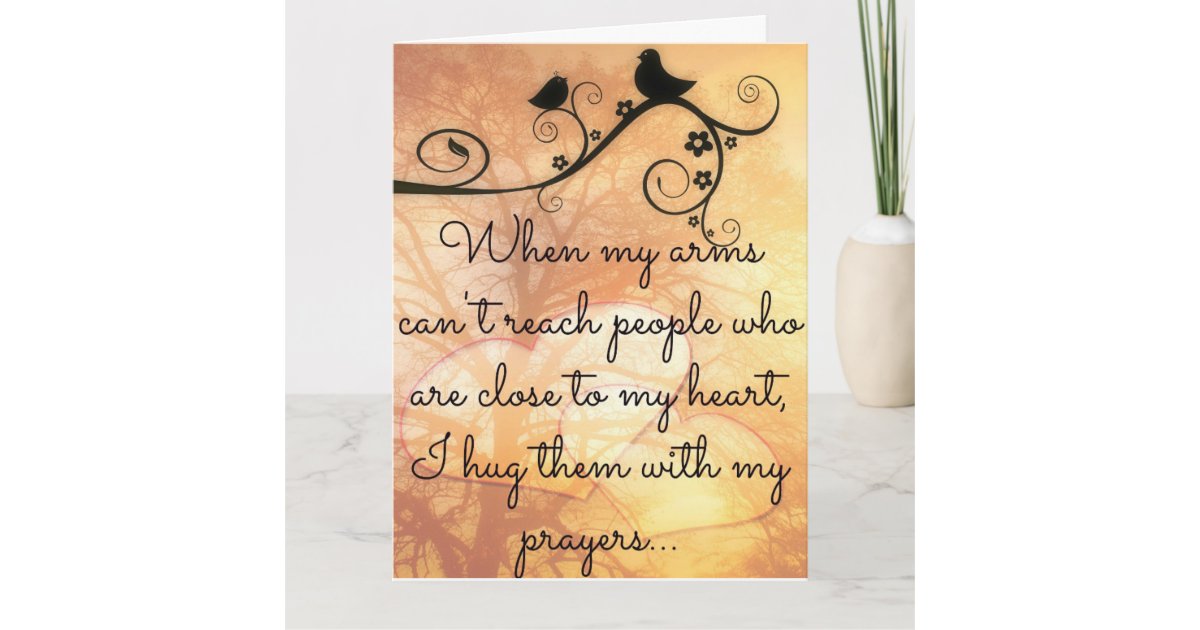 Hugging You With My Prayers Card | Zazzle