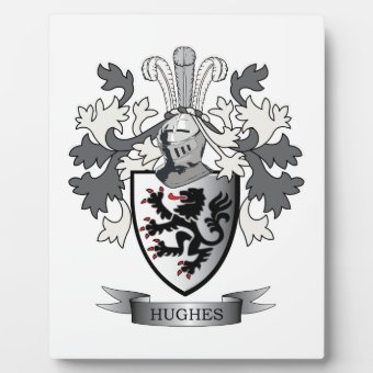 Hughes Family Crest Coat of Arms Plaque | Zazzle