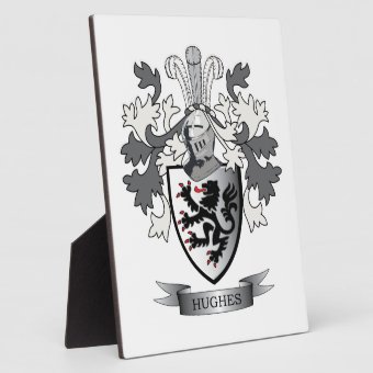 Hughes Family Crest Coat of Arms Plaque | Zazzle