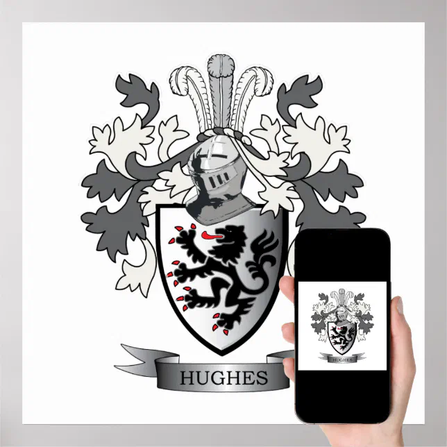 Hughes Family Crest Coat of Arms Poster | Zazzle