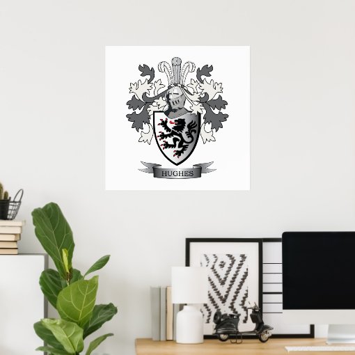 Hughes Family Crest Coat of Arms Poster | Zazzle