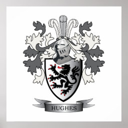 Hughes Family Crest Coat of Arms Poster | Zazzle