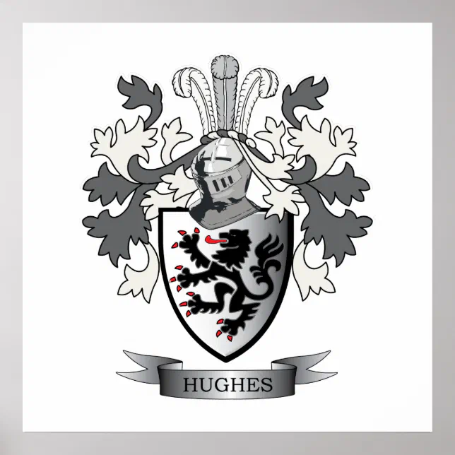 Hughes Family Crest Coat of Arms Poster | Zazzle