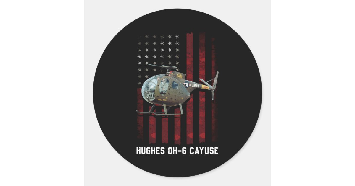 Hughes Oh 6 Cayuse Oh 6 Loach Helicopter Classic Round Sticker | Zazzle