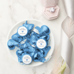 Hugs and Kisses Cute Modern Blue Boy Baby Shower Hershey®'s Kisses ...