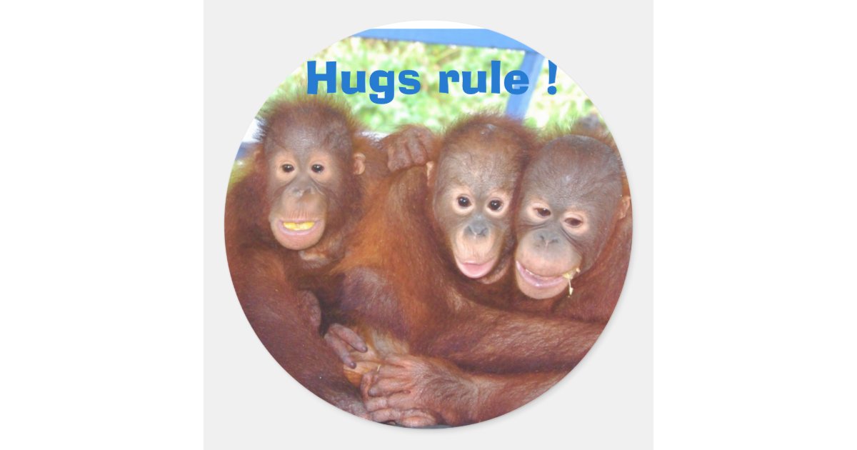Hugs Classic Round Sticker | Zazzle