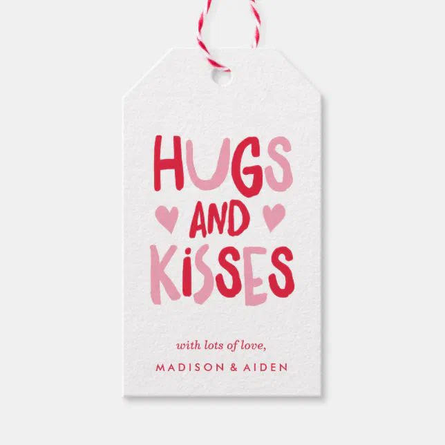 Hugs & Kisses | Gift Tags | Zazzle