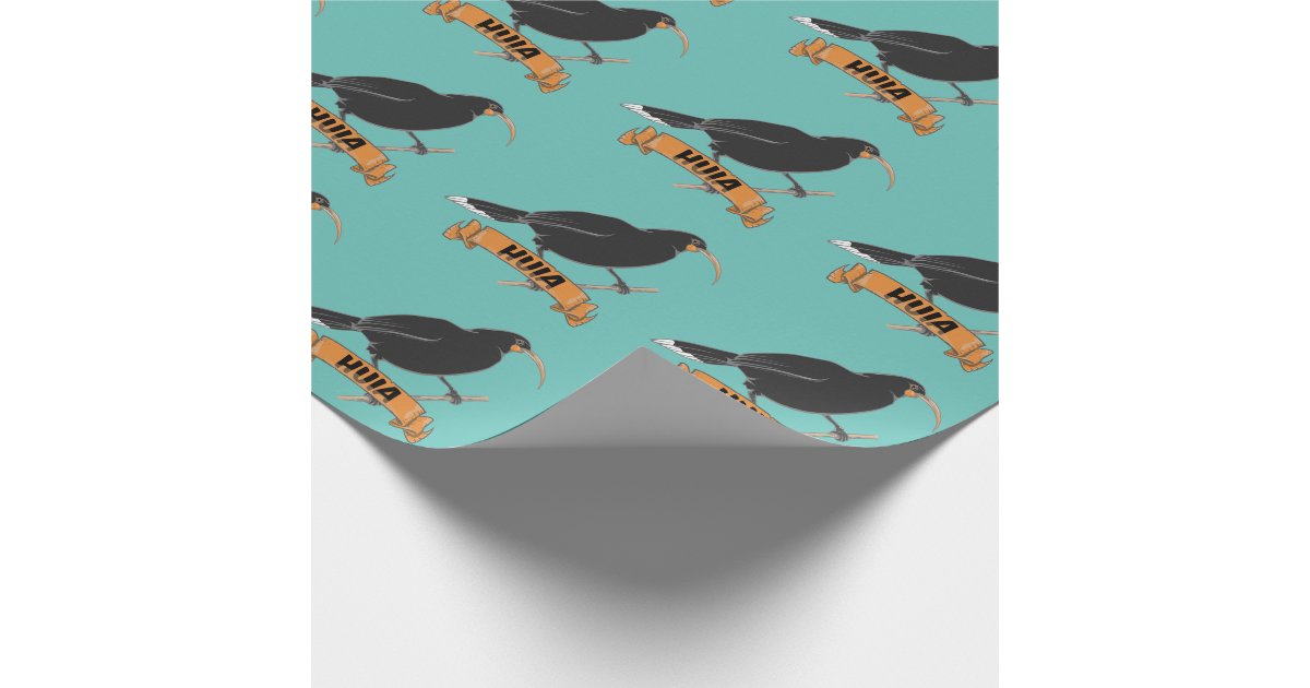 Huia New Zealand Bird Wrapping Paper | Zazzle