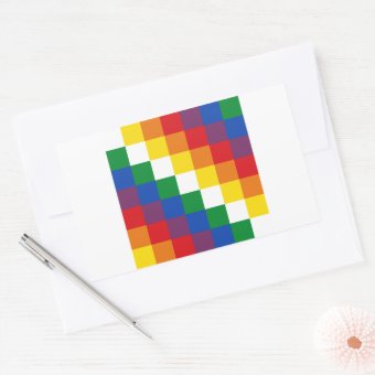 Huipala/Wipala Flag. Andean Qulla Suyu. Bolivia Rectangular Sticker ...