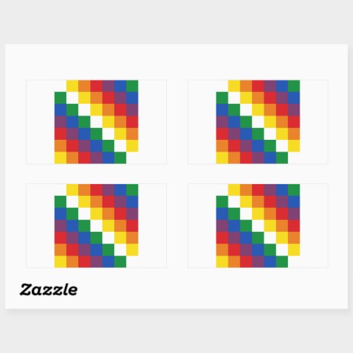 Huipala/Wipala Flag. Andean Qulla Suyu. Bolivia Rectangular Sticker ...