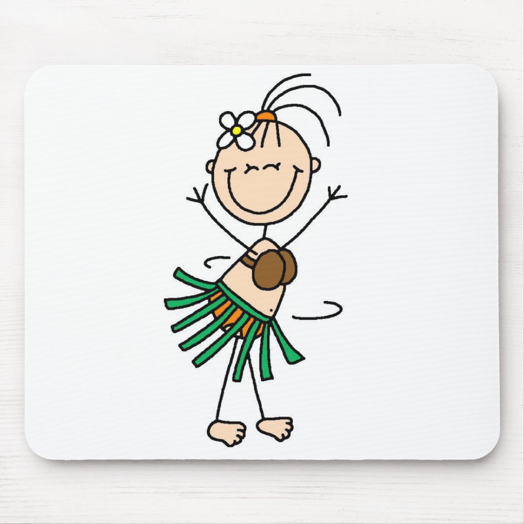 Hula Dancing Stick Figure Mousepad | Zazzle