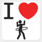 Hula Hoop Stick Figure T-shirts and Gifts Classic Round Sticker ...