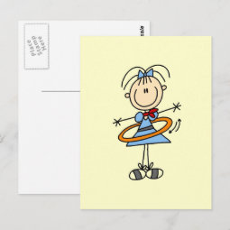 Hula Hoop Stick Figure T-shirts and Gifts Postcard | Zazzle