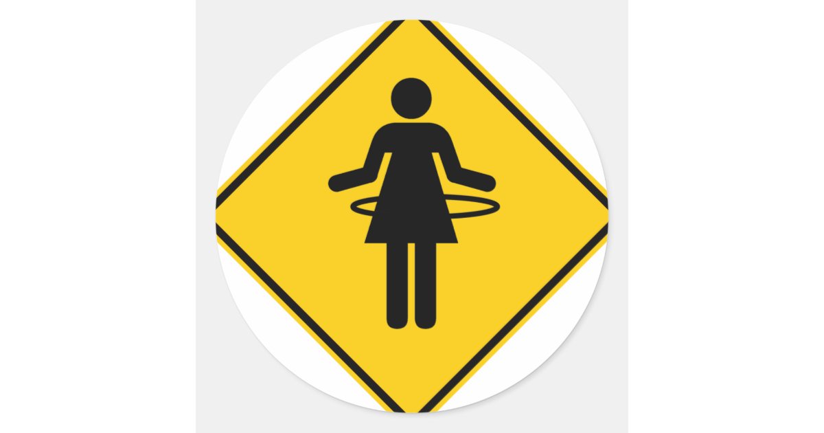 Hula Hoop Zone Highway Sign Classic Round Sticker | Zazzle.com
