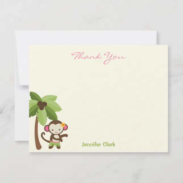Hula Monkey Thank You Card | Zazzle