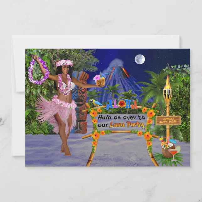 Hula On Over To Our Luau Party Invitation | Zazzle
