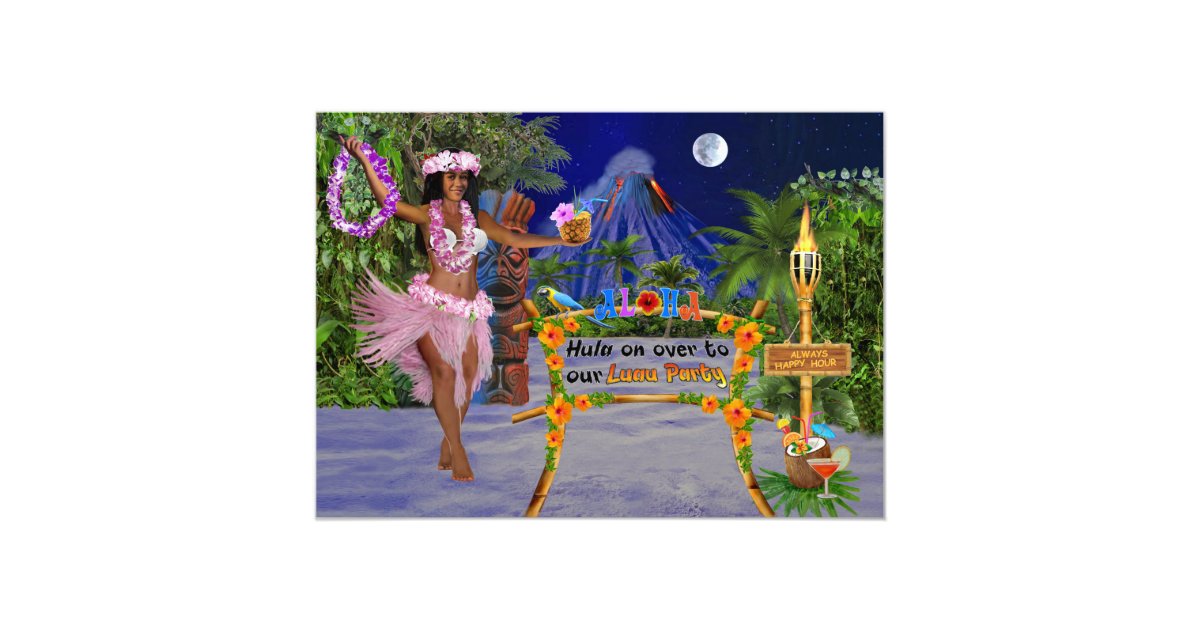 Hula On Over To Our Luau Party Invitation | Zazzle.com