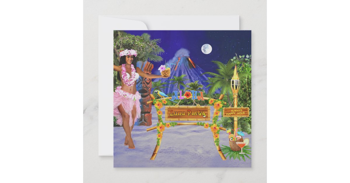 Hula on over to Our Luau Party Invitation | Zazzle