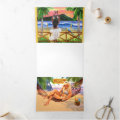 HULA ON OVER TO OUR LUAU Tri-Fold INVITATION | Zazzle