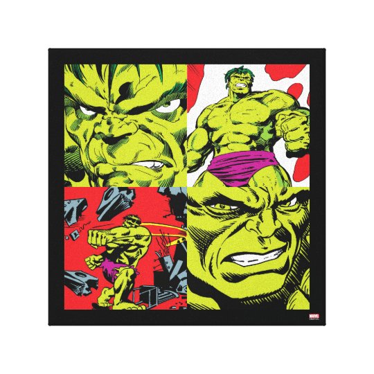Hulk Comic Block Pattern Canvas Print | Zazzle.com