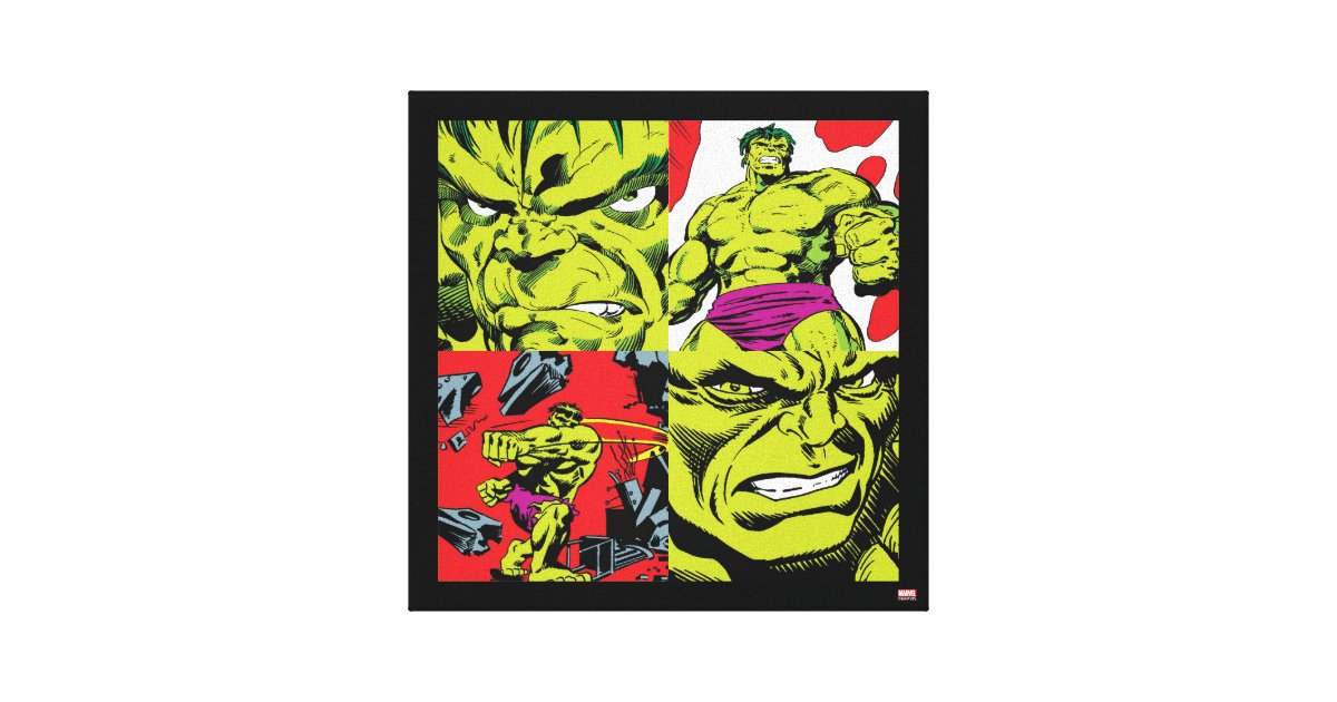 Hulk Comic Block Pattern Canvas Print | Zazzle