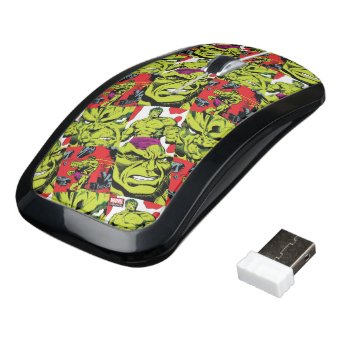 Hulk Comic Block Pattern Wireless Mouse | Zazzle
