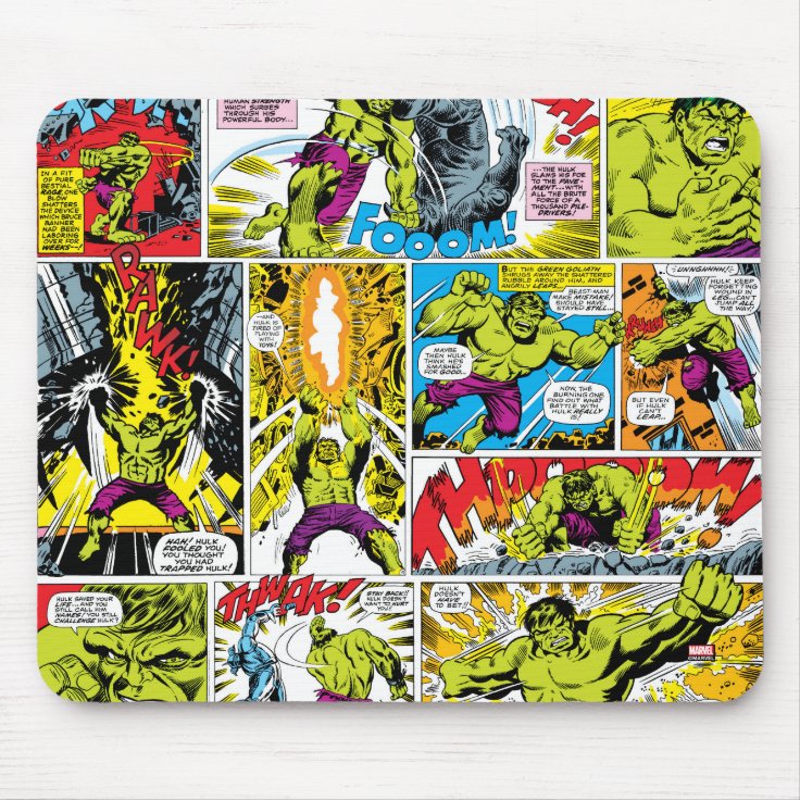 Hulk Comic Book Panel Pattern Mouse Pad | Zazzle