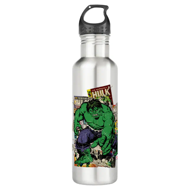 Hulk Retro Comic Graphic Stainless Steel Water Bottle | Zazzle