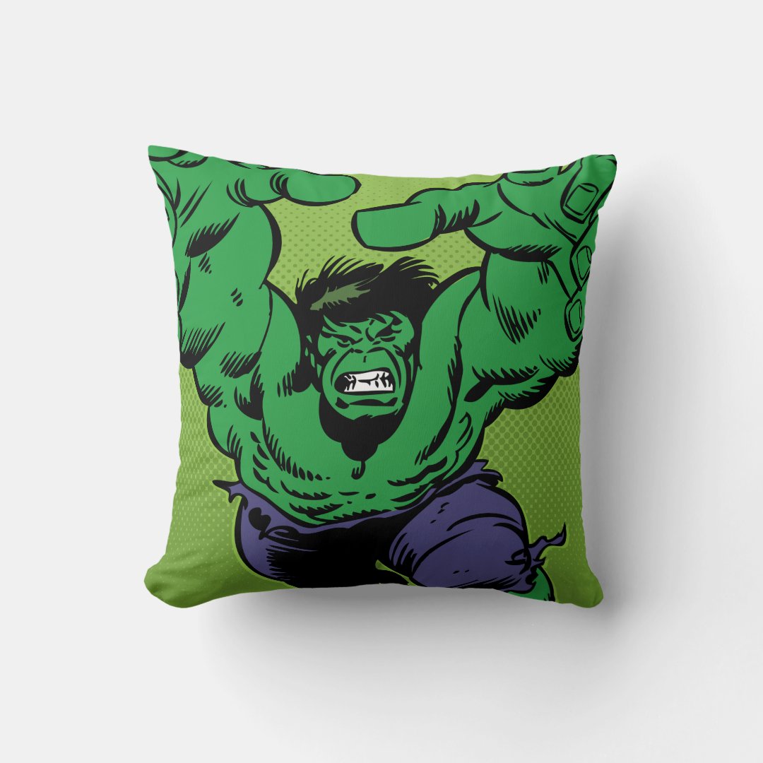 Hulk Retro Grab Throw Pillow | Zazzle