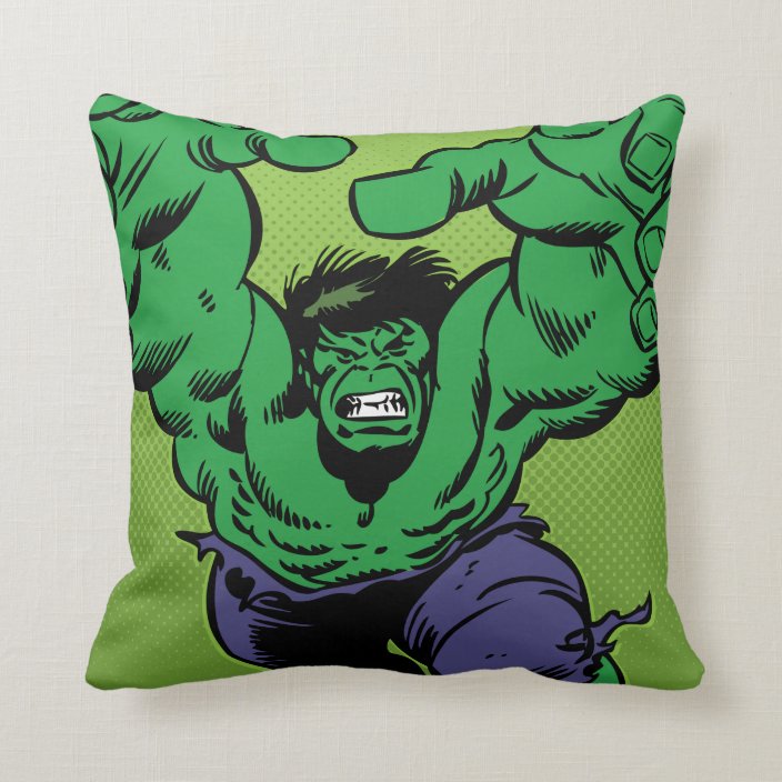 Hulk Retro Grab Throw Pillow | Zazzle.com