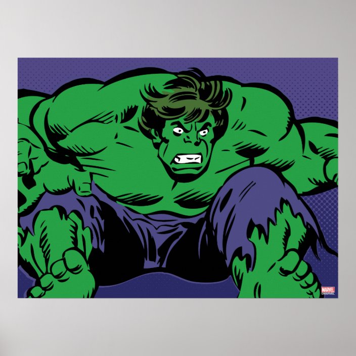 Hulk Retro Jump Poster | Zazzle.com