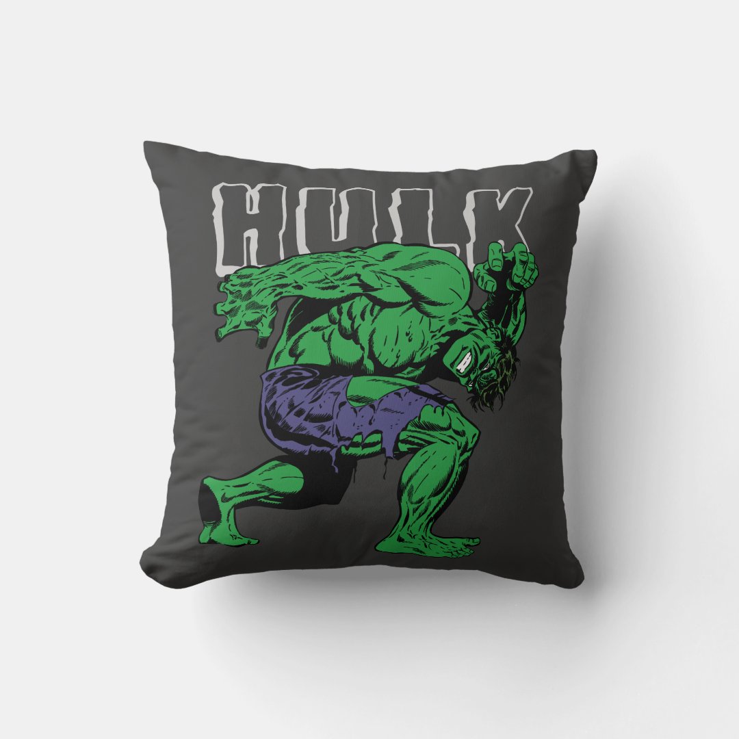 Hulk Retro Lift Throw Pillow | Zazzle