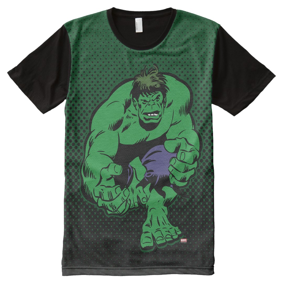Hulk Retro Stomp All-Over-Print T-Shirt | Zazzle