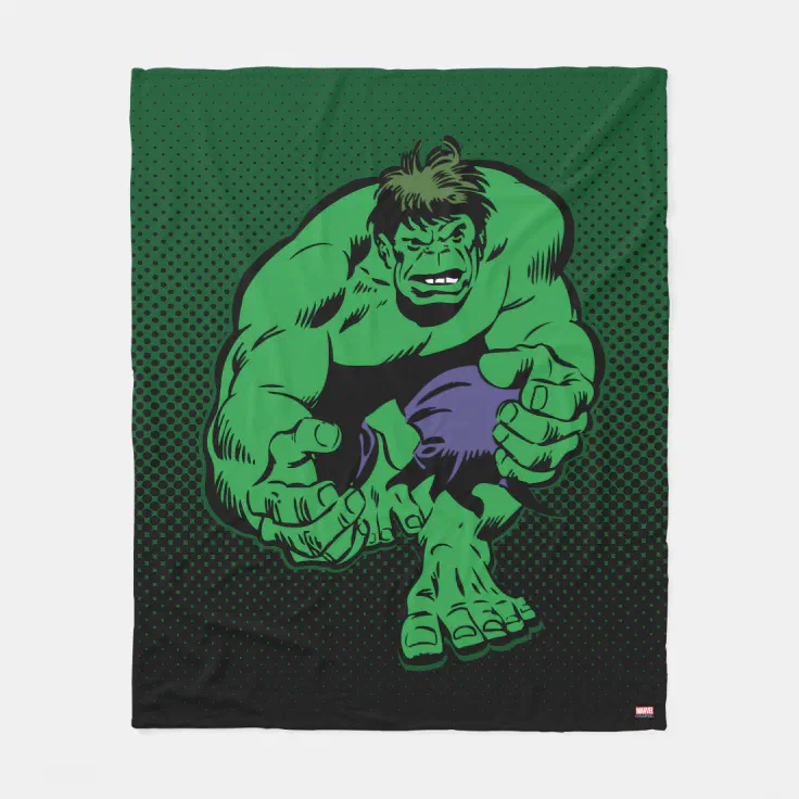 Hulk Retro Stomp Fleece Blanket | Zazzle