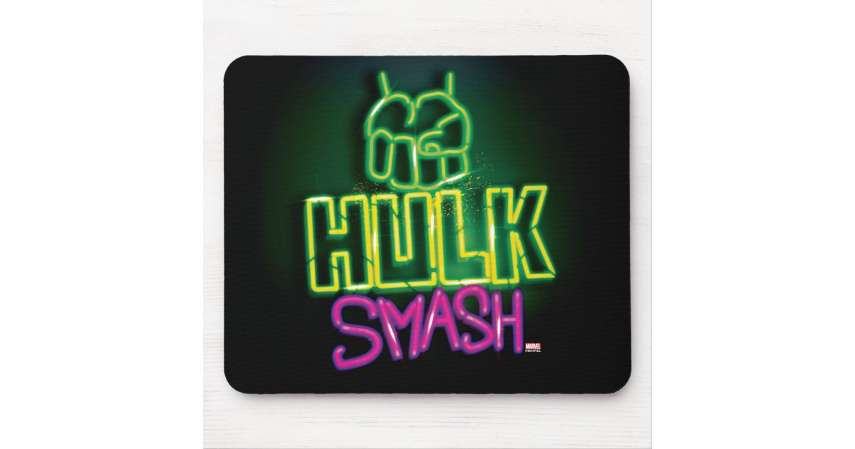 Hulk Smash Neon Graphic Mouse Pad | Zazzle