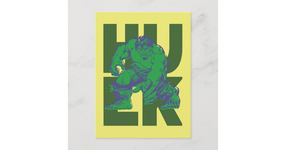 Hulk Typography Character Art Postcard | Zazzle